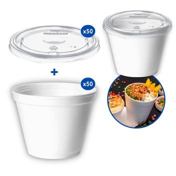 Kit 50un Pote Térmico de Isopor 360ml com Tampa TCT360PP Copobras ...