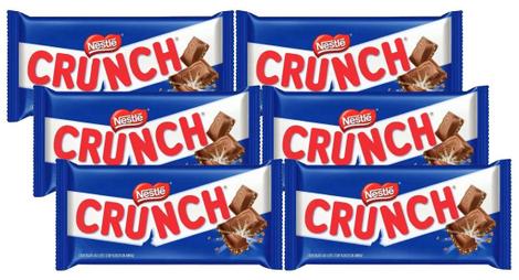 Kit 6 BARRA CHOCOLATE AO LEITE CRUNCH PACOTE 80G - NESTLÉ - Chocolate ...