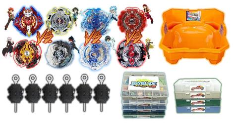 Kit 6 Beyblade Burst Rantaro Daigo + 6 Lançador + Maleta + Arena ...