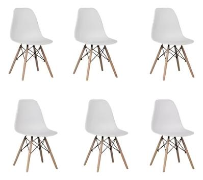 Kit 6 Cadeiras Charles Eames Wood Design Eiffel Branca - Homelandia ...