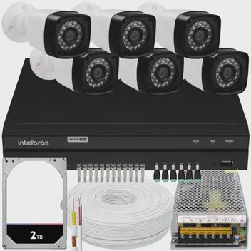 Kit 6 cameras seguranca Full HD 10 A dvr Intelbras 1208 2 tb ...