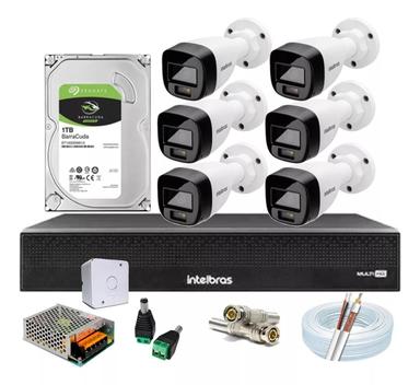 Kit 6 Cameras Seguranca Intelbras 3220 Full Color C/ Audio, Dvr 8ch ...