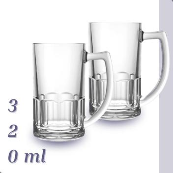 Kit 6 Canecas Chopp 320ml Vidro Copos Cerveja - ORIGINAL LINE - Caneca ...