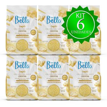 Kit 6 Cera Depilatória Confete Chocolate Branco Depil Bella - Cera ...