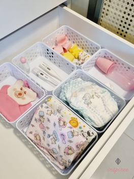 Kit 6 Cesto plástico organizador Pequeno Branco organização gaveta ...