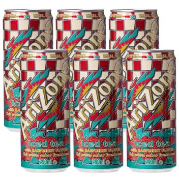 Kit 6 Chá Preto Americano Framboesa Arizona Lata 290ml - Chá - Magazine ...