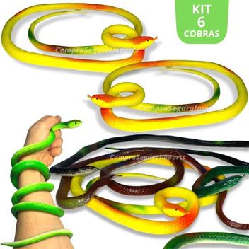 Kit 6 Cobra Realista Grande Brinquedo Borracha Pegadinha - Europio ...
