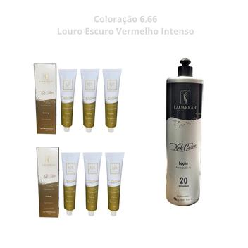 Kit 6 Colorações 6.66 Ax Lauarrah + 1 Ox 20 Vol Vita Derm - Tinta de ...