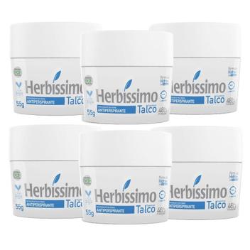 Kit 6 Desodorante Creme Herbissimo Talco Antitranspirante 55g ...
