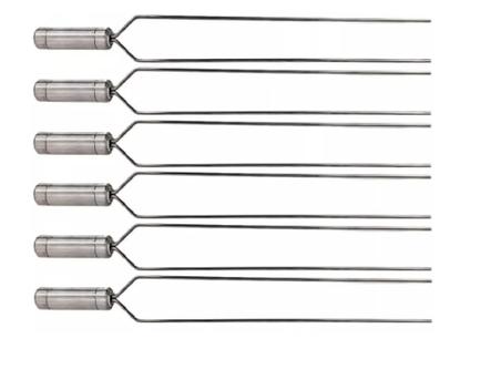 Kit 6 Espeto Duplo 50cm Lãmina Em Inox - Lider Grill - Espeto ...