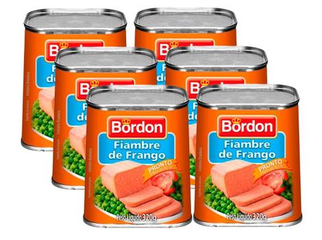 Kit 6 fiambre bordon sabor frango lata 320g - Carnes, Aves e Peixes ...