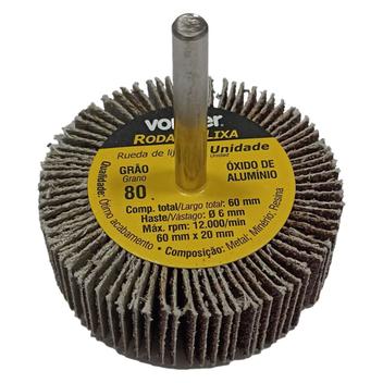 Kit 6 Lixas Circular Roda Pg 60 X 20mm Grão 080 - Vonder - Roda de Lixa ...