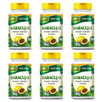 KIT 6 MARACUJAX Polpa de Maracujá Maçã Berinjela 90 Cáps UNILIFE ...