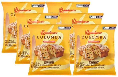 kit 6 MINI COLOMBA PASCAL BOLO DE PÁSCOA FRUTAS BAUDUCCO 80G - Colomba ...