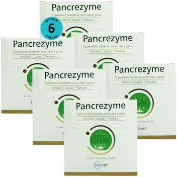 Kit 6 Pancrezyme Suplemento P/ Cães e Gatos 2,8g C/ 30 Sachê- Inovet ...