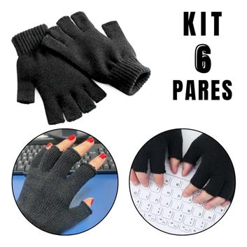 Kit 6 Pares Luva De Frio Quentinha Sem Dedo Unissex Adulto Facilidade ...