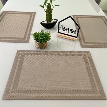Kit 6 Pçs Lugar Jogo Americano Retangular Supla De Mesa Posta Sousplat ...