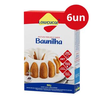 Kit 6 po para preparo de bolo zero acucar baunilha lowcucar 150g ...