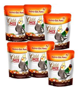 Kit 6 Ração Calopsita Gold Mix 500gr - Reino Das Aves - Alpiste e Ração ...