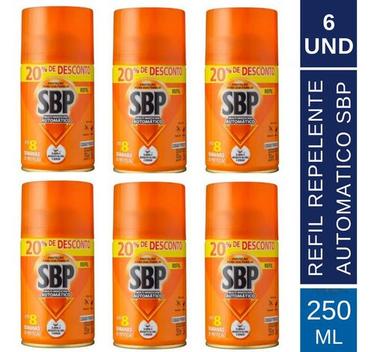 Kit 6 Refil Repelente Sbp Citronela Spray Automático 250ml - Repelente ...