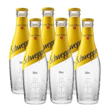 KIT 6 Refrigerante Schweppes New Tonica Garrafa Vidro 250ml ...