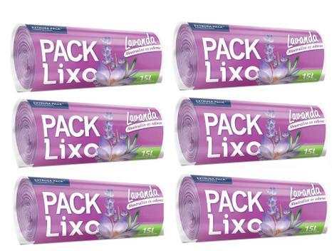 Kit 6 Saco Lixo Perfumado Anti Odor Lavanda 15 L 360 Sacos - Extrusa ...