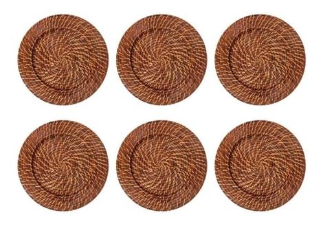 Kit 6 Sousplat Redondo Mundiart Rattan Bambu Cores Variadas - Sousplat ...