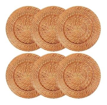 Kit 6 Sousplat Redondo Mundiart Rattan Bambu Cores Variadas - Sousplat ...