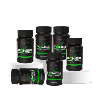 Kit 6 Suplemento Termogênico Energético PowerAction Taurina Vitamina ...