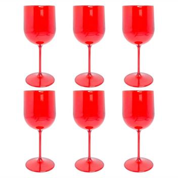 Kit 6 Taça Vinho Acrílico Bebida Festa 340ml Vermelho - LSC Toys - Taça ...