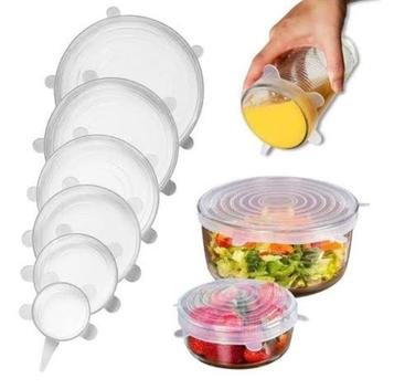 Kit 6 Tampas de Silicone Para Potes Ajustável e Reutilizável - FWB ...