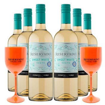 KIT 6 Vinho Concha y Toro Reservado Branco Suave Sweet White - Vinho ...