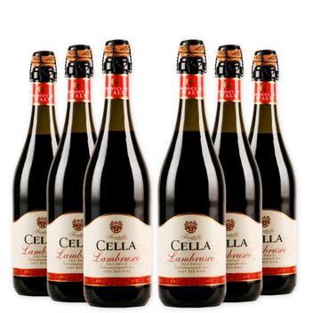 KIT 6 Vinho Italiano Lambrusco Cella Tinto Suave, 750ml - Fratelli ...