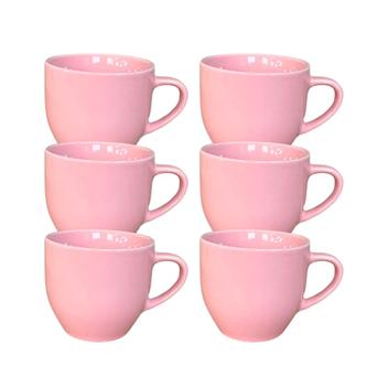 Kit 6 Xícaras Paris Porcelana Rosa 170ml - Porcelana AMA - Xícaras de ...