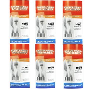 Kit 6000 Sacos para Talheres Alta Densidade 6cm x 23cm - Extrusa Pack ...