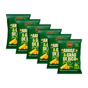Kit 6X: Snack Puffs Arroz e Grão de Bico Cebola e Salsa Solo Snacks 45g ...