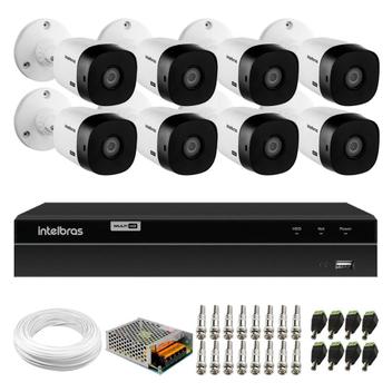 Kit 8 Câmeras Bullet HD 720p VHL 1120 B Infra 20m HDCVI + DVR 8 canais ...