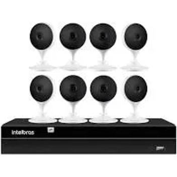 Kit 8 câmeras com inteligência full hd im3 intelbras + 1 nvr 1408 8 ...