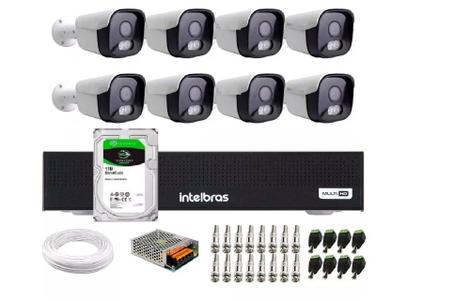 Kit 8 Câmeras Full Color Dvr Intelbras 1008c 8ch 1tb - Câmera de ...