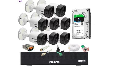 Kit 8 Cameras Intelbras 1120 Dvr 8 Canais 1008c C/ 2t - Câmera de ...