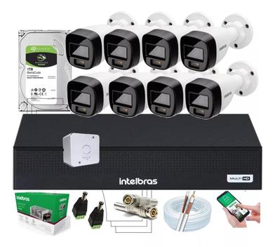 Kit 8 Cameras Seguranca Intelbras 3220 Full Color C/ Audio, Dvr 8ch C ...