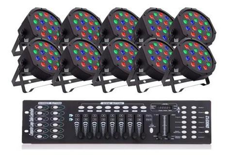 Kit 8 Canhao De Led 18 Leds 1w Rgb Dmx Iluminacao + Mesa DMX - SHOWTECH - Canhão de Luz / Canhão ...