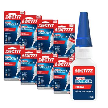 Kit 8 Colas Super Bonder Mega 20g Ultra Forte Cola Instantânea Multiuso ...