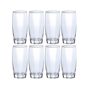 Kit 8 Copo de Vidro Long Drink Transparente Florida 370ml - CRISTAR ...