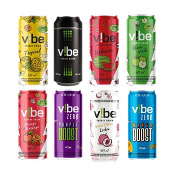 KIT 8 Energético Vibe 8 Sabores Energy Drink 473ml --- - Bebida de Açaí ...