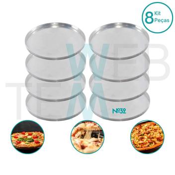 Kit 8 Formas de Pizza nº 32 de Alumínio Sustentável, Cozimento Uniforme ...