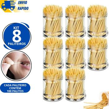 Kit 8 Paliteiros em Acrílico com 100 Palitos Cada Petiscos Restaurantes ...