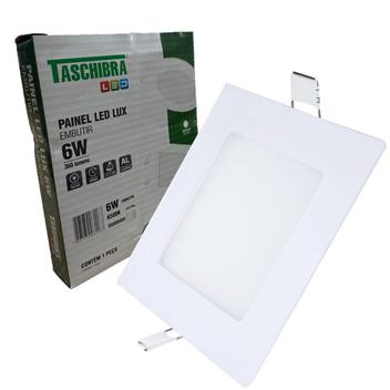 Kit 8 Plafon Led Quadrado Embutir 6w Branco Frio 6500k - Taschibra ...