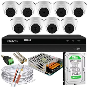 Kit 9 Câmeras 1220 D mic Intelbras Com Áudio dvr 1216 C/HD 500GB ...