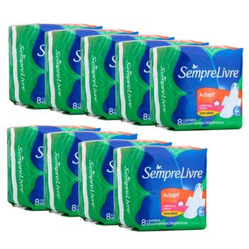 Kit Absorvente Externo Sempre Livre Adapt Cobertura Suave com Abas 72 ...